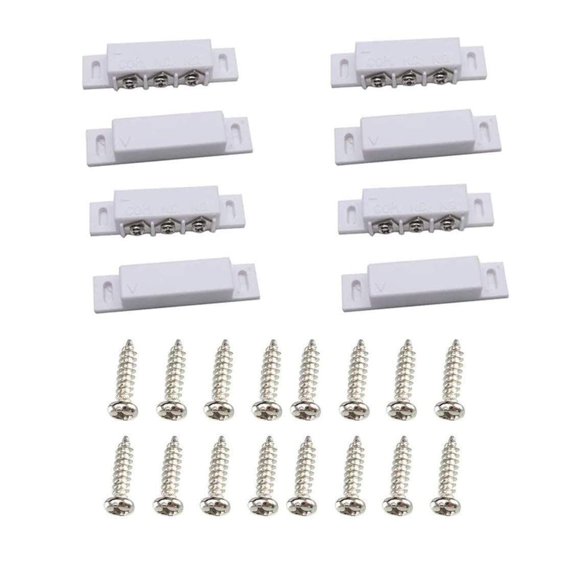bnafes 4Sets Magnetic Reed Switch Normally Open Closed NC NO Door Alarm Window Security/Magnetic Door Switch/Magnetic Contact Switch/Reed Switch for GPS,Alarm or Other Device