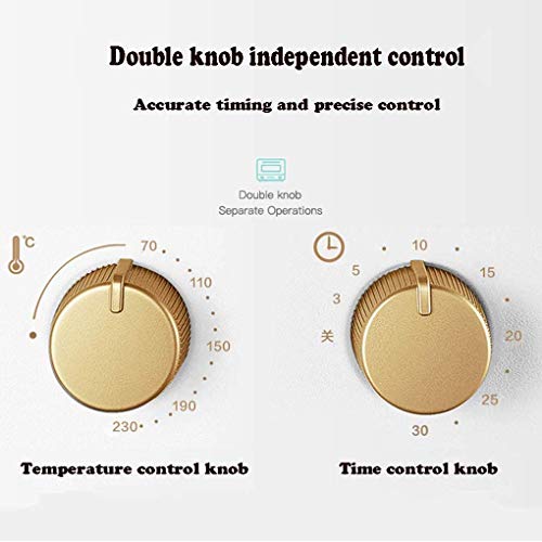 12L Mini Oven Electric Cooker and Grill, Home Baking Small Oven Timer Double Glass Door Convection Toaster Oven Happy Life