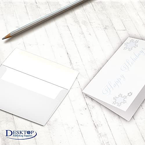 80lb White Half Fold Greeting Cards & Envelopes - Paper Measures (11" X 8 1/2") and Half Folds to (5 1/2" X 8 1/2") - 40 Cards with Envelopes - Desktop Publishing Supplies, Inc.™ Brand