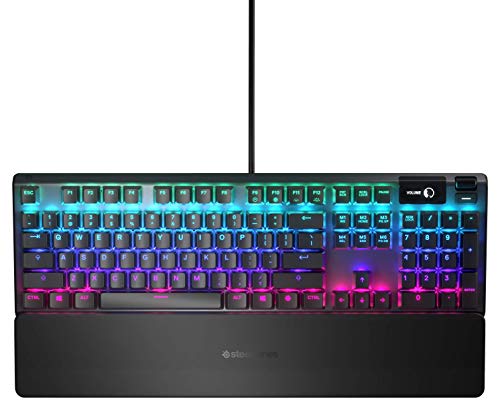 SteelSeries Apex 5 - Hybrid Mechanical Gaming Keyboard - Per-Key RGB Illumination - Oled Smart display - English (QWERTY) Layout PC