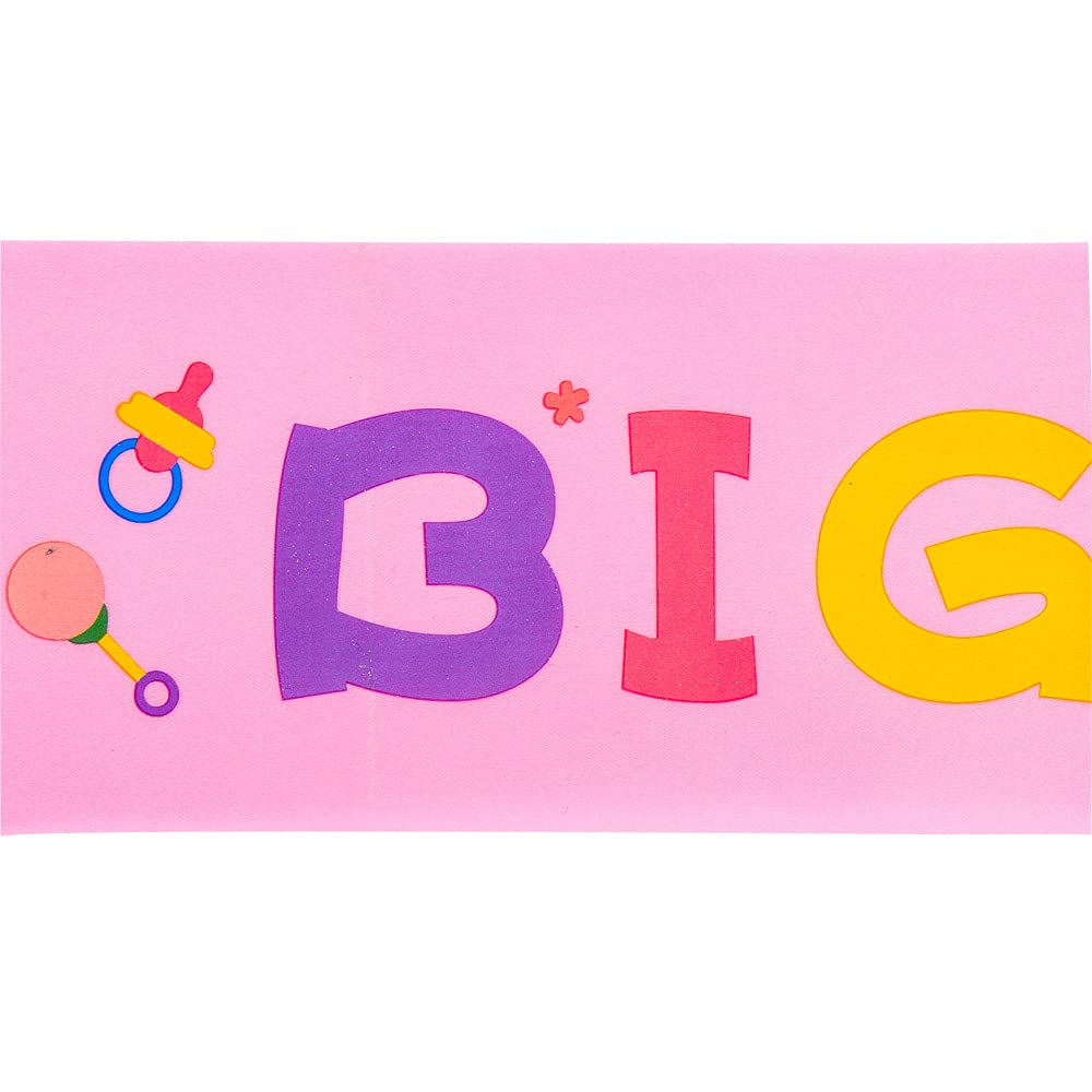 Topfunyy Big sister Sash Pink Stain Baby Shower Sash for Baby Shower Big Sister to Be Party Decorations