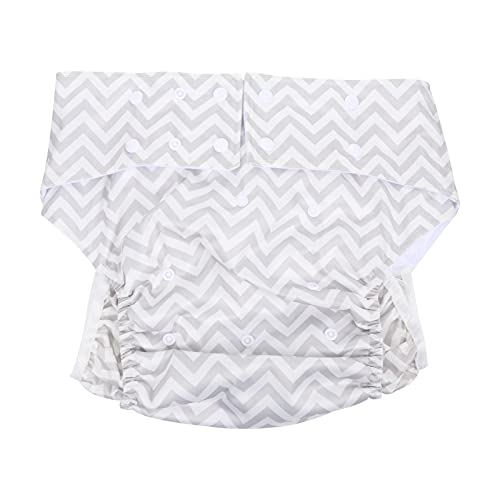 DOITOOL Adult Diapers Pañales Desechables Adult Diaper Washable Cloth Diaper Incontinence Diaper Washable Briefs Anti Leak Reusable Diaper for Women Men Grey Pañales para Adultos Mens Briefs