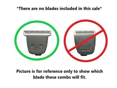Trimmer Replacement 6 Piece Set (for Extra Wide 41mm T Blade Only) Haircut Guide Guard Comb for Philips Norelco Multigroom (View Photos and Description for Compatible Models and Blade Sizes)