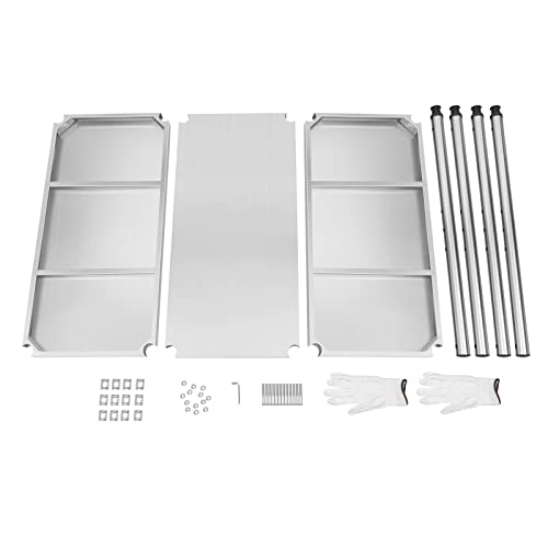 32"×16" Stainless Steel Table, Heavy Duty Stainless Steel Table for Prep, Shelf Organizer Kitchen Storage Shelves Garage Shelves, Commercial Kitchen Work Table for Restaurant, Home and Hotel, Silver