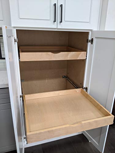 32'' Width Pull Out Drawer Wood Pull Out Tray Roll Out Drawer Box, Closet Organizer Cabinet Slide Out Shelve, W/ Ball Bearing Sliding Rails Wood Spacer - DIY (Fit Face Frame Cabinet B36 and Pantry36)