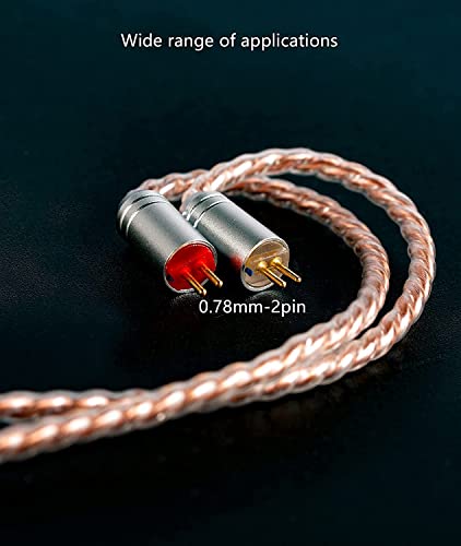KBEAR 2pin IEM Cable with Mic 4-Core Pure Copper HiFi Earphone Wired Detachable Upgrade Cable with 3.5mm Plug for ES4 ZST ZSN ZS3 ZSR C10 C04 CA4 AS10 ZS10 C12 C16 KS1 KS2 Robin