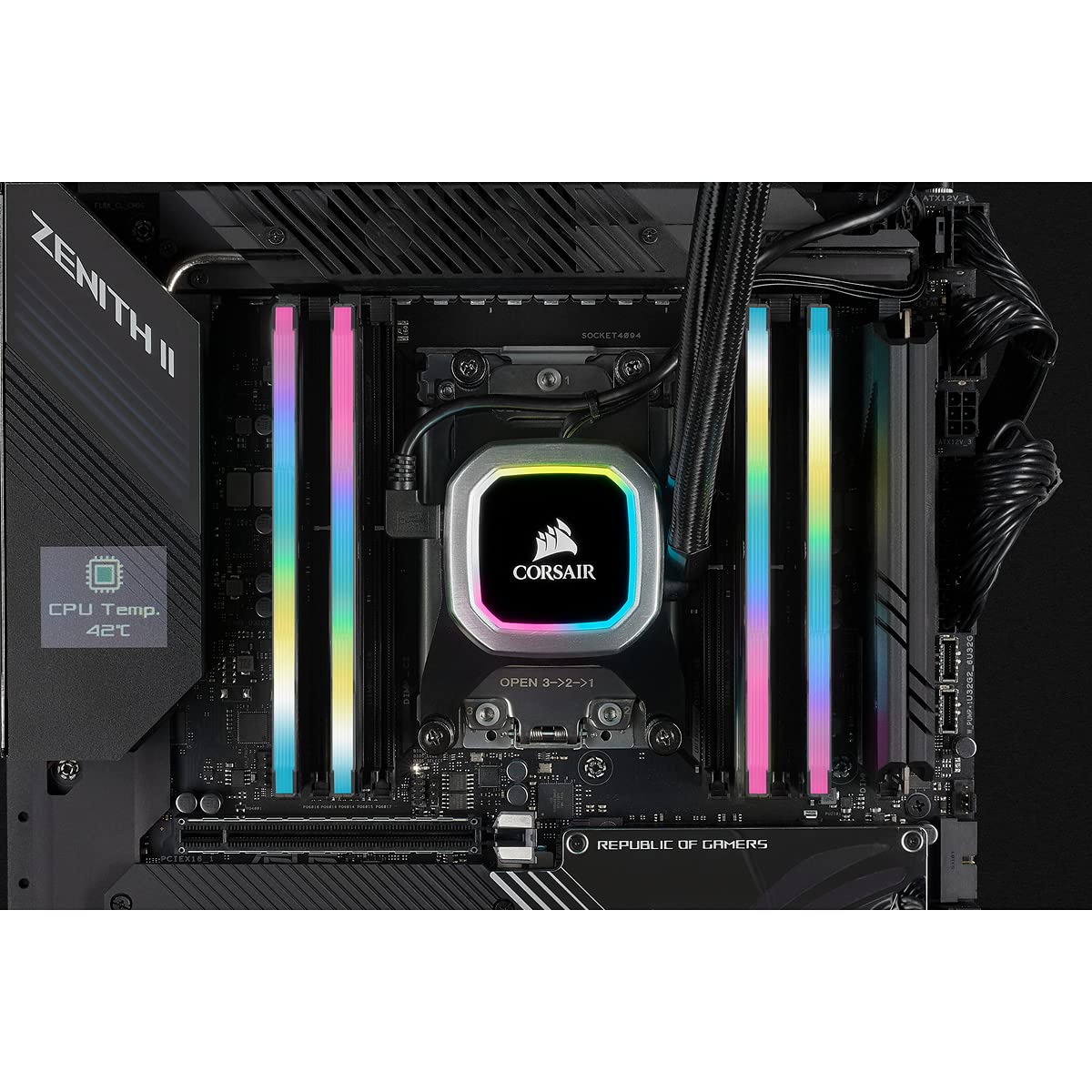 CORSAIR VENGEANCE RGB PRO SL 64GB (4x16GB) DDR4 3600 (PC4-28800) C18 1.35V Desktop Memory - Black