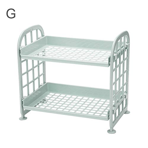 CHDHALTD Plastic Bathroom Storage Shelf,2 Layer Wall Coner Storage Rack, Home Organization Storage Shelf Holder for Kitchen Bathroom Coffee