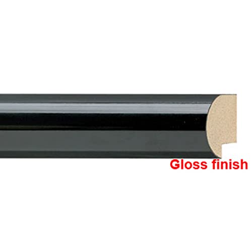 32x9 Frame Black Real Wood Picture Frame Width 1.25 Inches | Interior Frame Depth 0.5 Inches | Martin Lacquer Photo Frame Complete with UV Acrylic, Foam Board Backing & Hanging Hardware