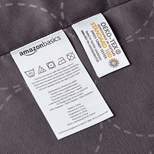 AmazonBasics Microfiber Duvet Cover Set β 260x220cm/50x80cmx2, Industrial Grey