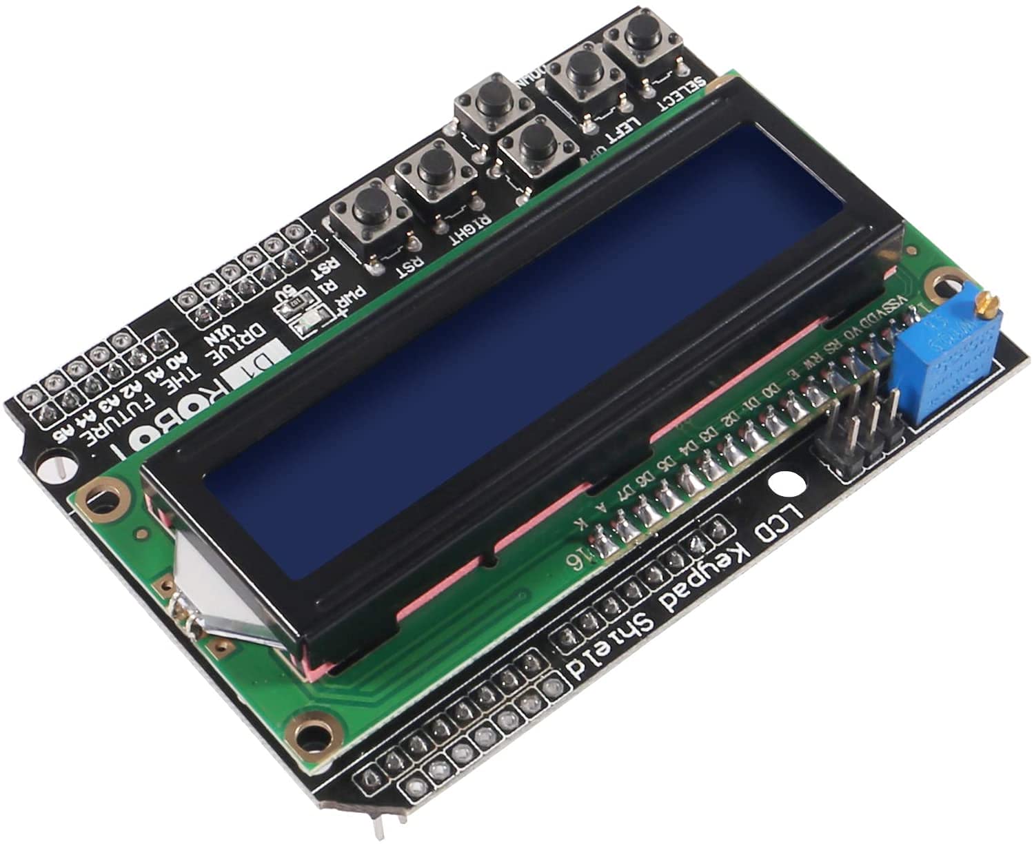 RedTagCanada Keypad Shield for 1602 1602A LCD Expansion Shield Board Blue Backlight 4.5-5.5V for Arduino for UNO R3 MEGA2560 Nano Due for Duemilanove Robot