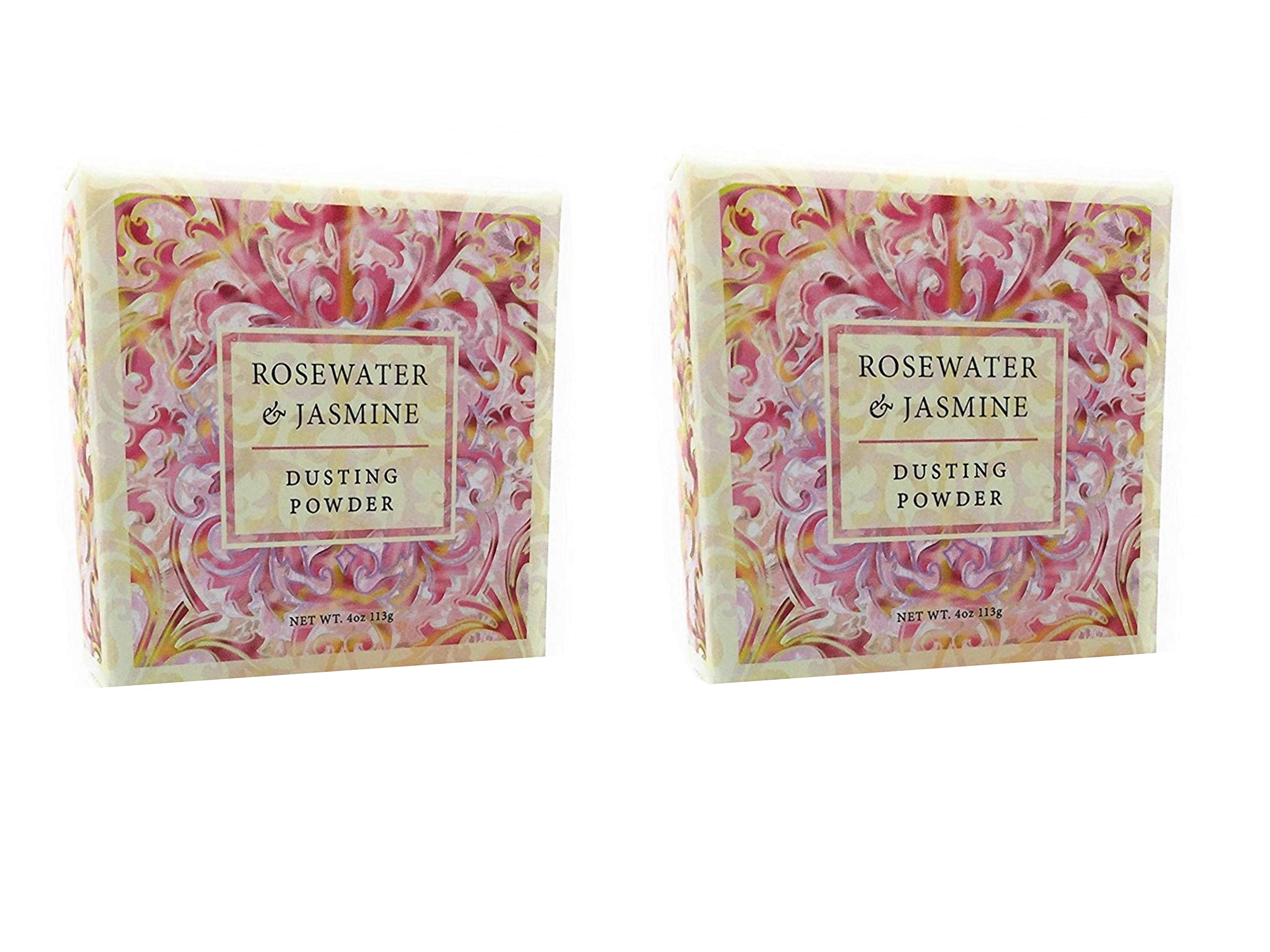 Greenwich Bay Trading Co. Dusting Powder, 4 Ounce, Rosewater & Jasmine - 2 PACK