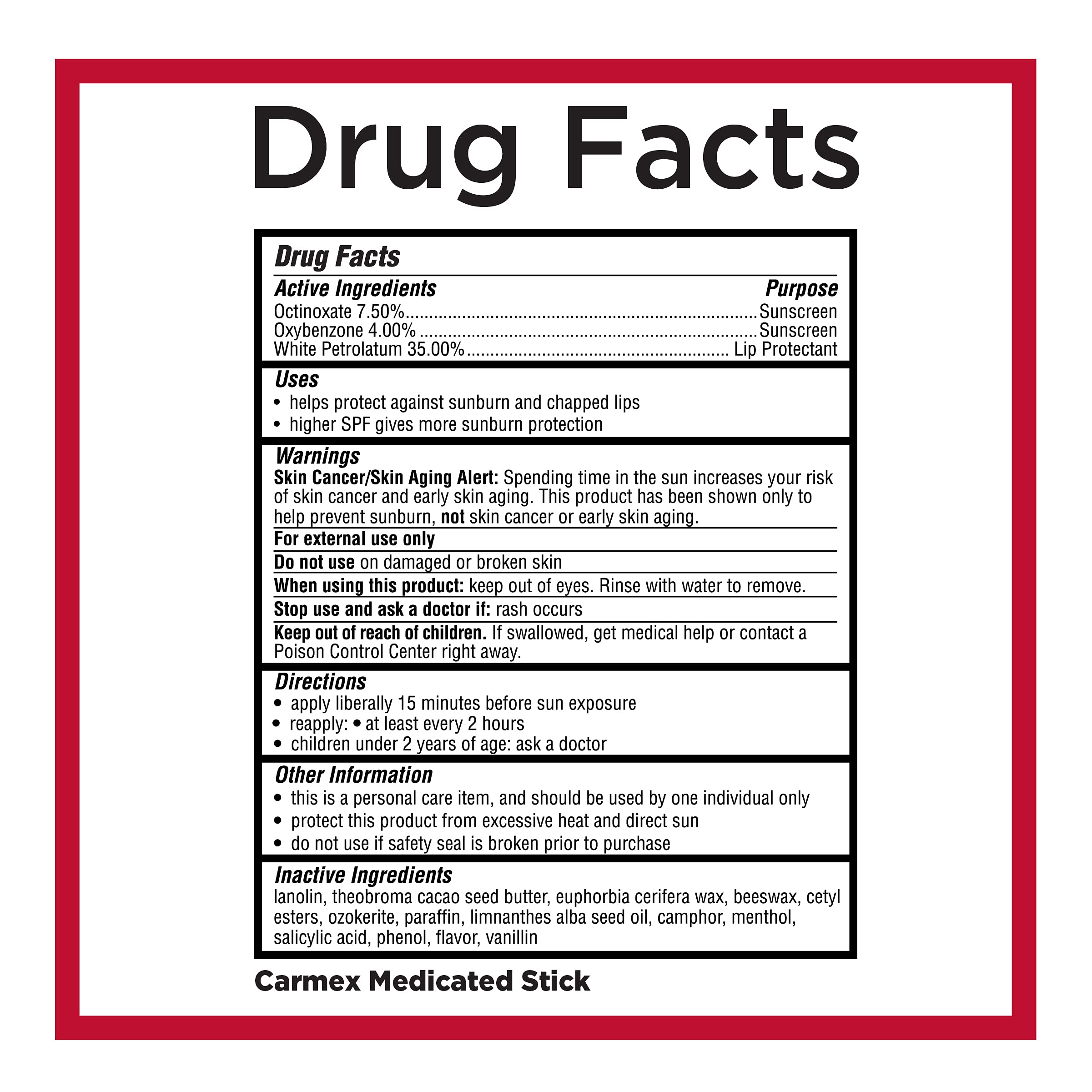 Carmex Medicated Lip Balm Sticks, Lip Moisturizer for Dry, Chapped Lips, 0.15oz, 3 Count (2 Packs) plus 1 Count Carmex Lip Balm Tube, 0.35oz