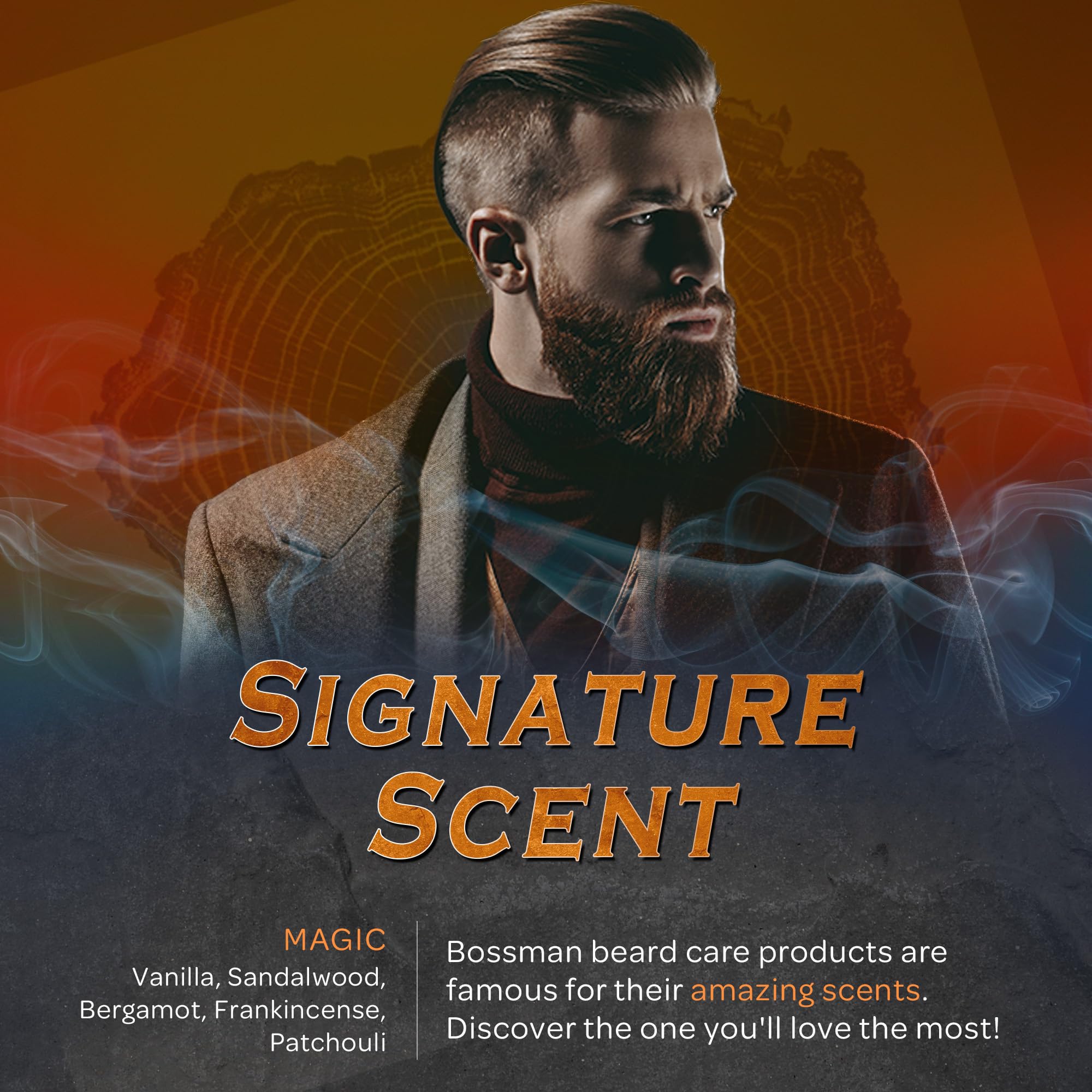 Bossman Hair & Beard Pomade - All Day Hold, Control and Moisturizing Hair, Beard and Moustache Styling Product - Natural Strong Hold Pomade - Made in USA (Magic Scent)