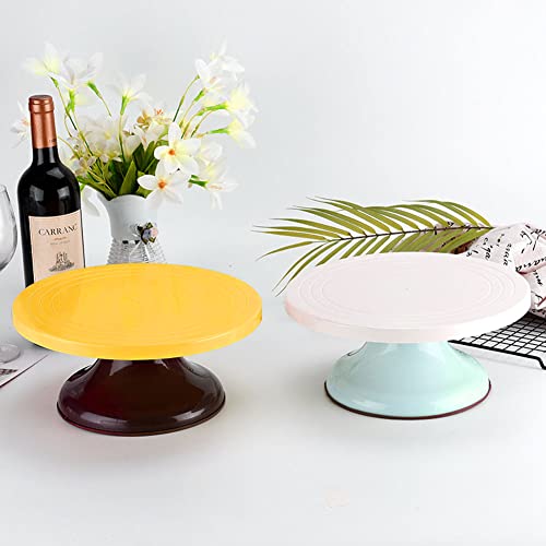11 Inch Rotating Cake Turntable, Turns Smoothly Revolving Cake Stand, Cake Decorating Display Stand, Baking Tools Accessories Supplies for Birthdy Party Cake(Cyan)
