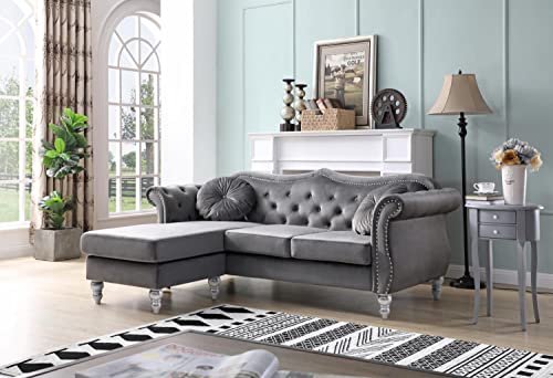 Glory Furniture Hollywood Reversible Sectional, Dark Gray