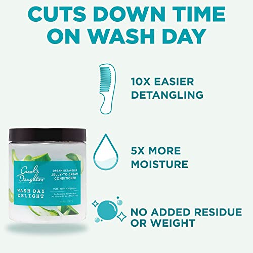 Carol's Daughter Wash Day Delight Sulfate Free Clarifying Shampoo and Deep Conditioner Gift Set with Aloe and Micellar - Best for Curly, Natural, and Textured Hair – Detangle and Moisturize