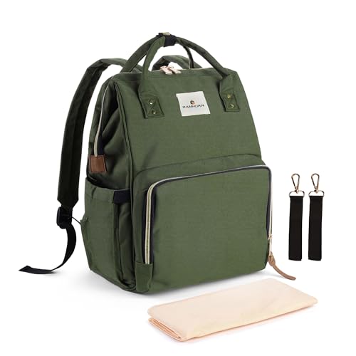 Ramhorn Diaper Bag Backpack Multifunction Waterproof Travel Back Pack for Mom Green