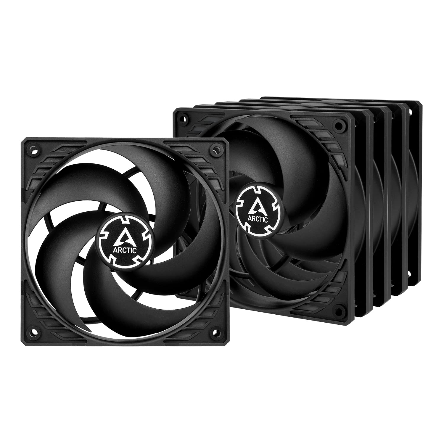 ARCTIC P12 (5 Pack) - PC Fans, 120mm Case Fan, Pressure-optimised, Quiet Motor, Computer, Fan Speed: 1800 RPM - Black