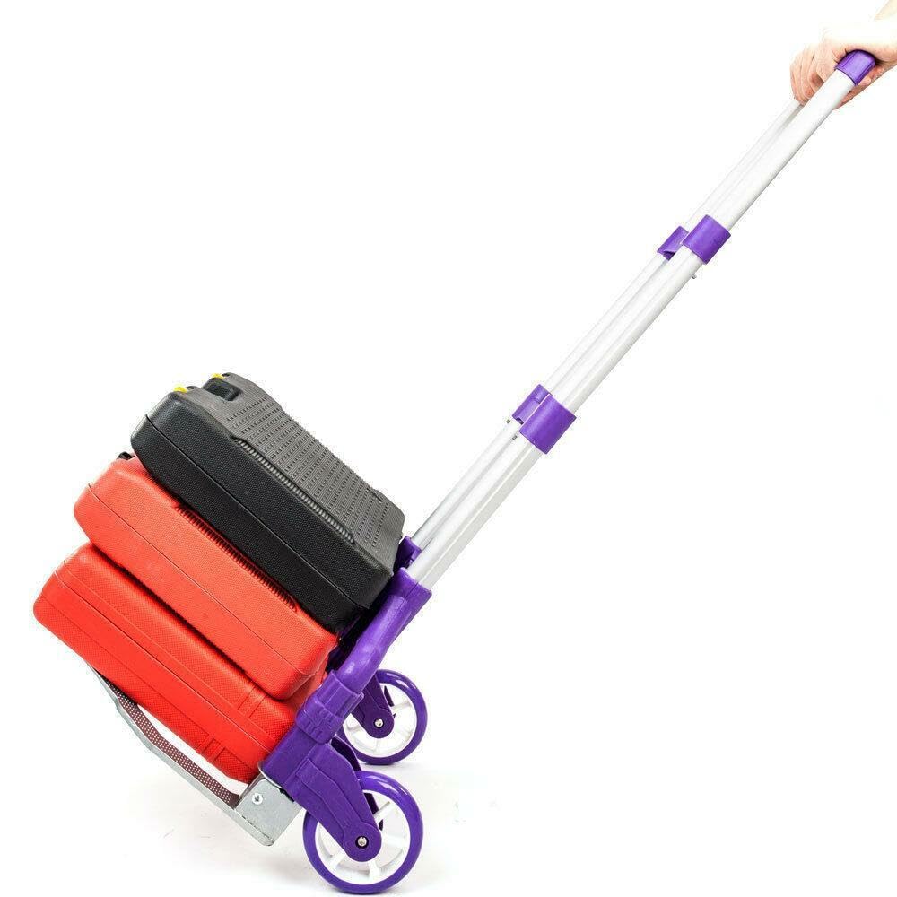 170lbs Luggage Cart Folding Dolly Collapsible Trolley Push Hand Truck Shopping