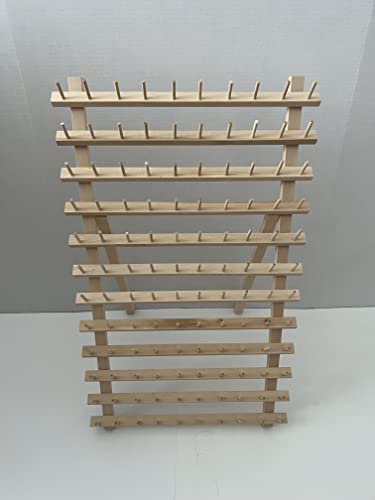 2 - 120 Spool Cone Wood Thread Racks (Holds 240 Spools) Hardwood, Freestanding or Wall Mount | Fits Mini-King Size Cones & Most Spools | for Sewing, Embroidery, Quilting, & Specialty Thread Storage