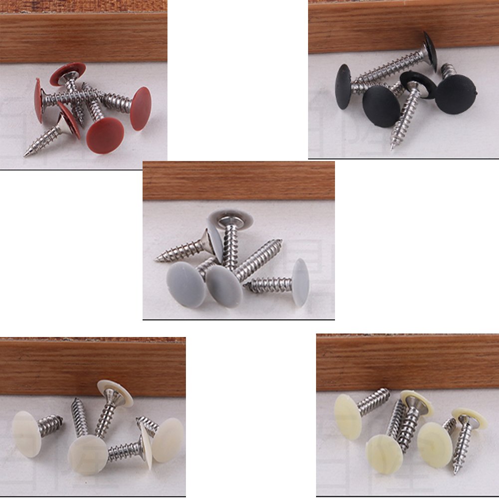 500 Pcs Plastic Screw Caps Plastic,Flat Cross Screw Lids Furniture Fittings for Wood Screws Wall Cabinets Desk Screws (White)
