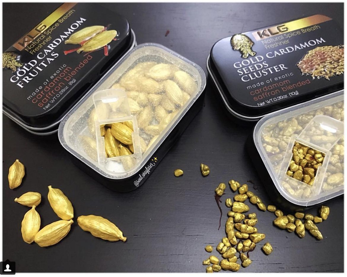 4pk Gold Cardamom Seeds Cluster 10 Gram Natural Spice Breath Freshener