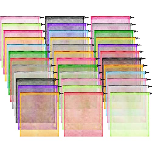 36 Pcs Mesh Laundry Drawstring Bag 13 x 15.5 Inch Mesh Equipment Bag Nylon Net Bag with Cord Lock Closure for Beach Travel Pool Toy Storage
