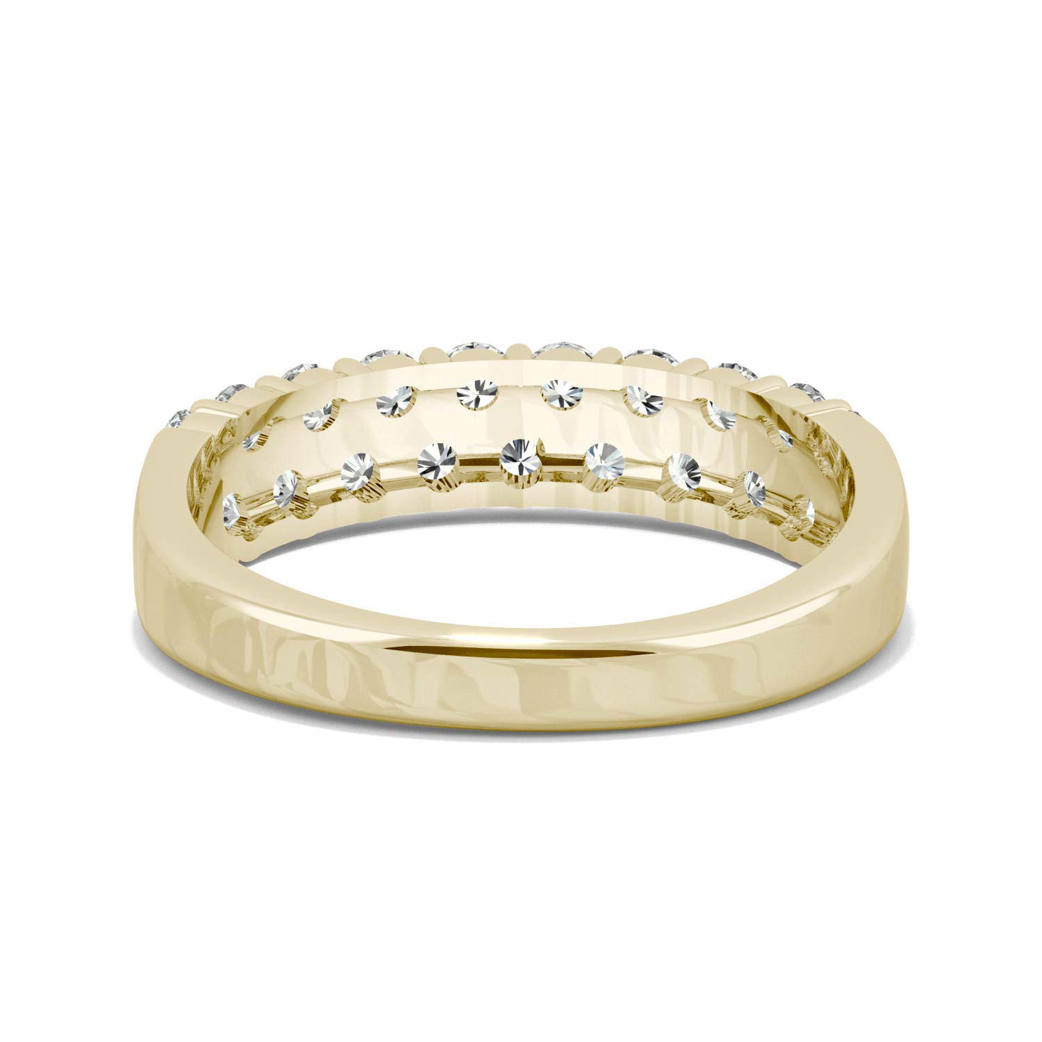 14K Yellow Gold Moissanite by Charles & Colvard 2.4mm Round Band-size 8 1.00cttw DEW