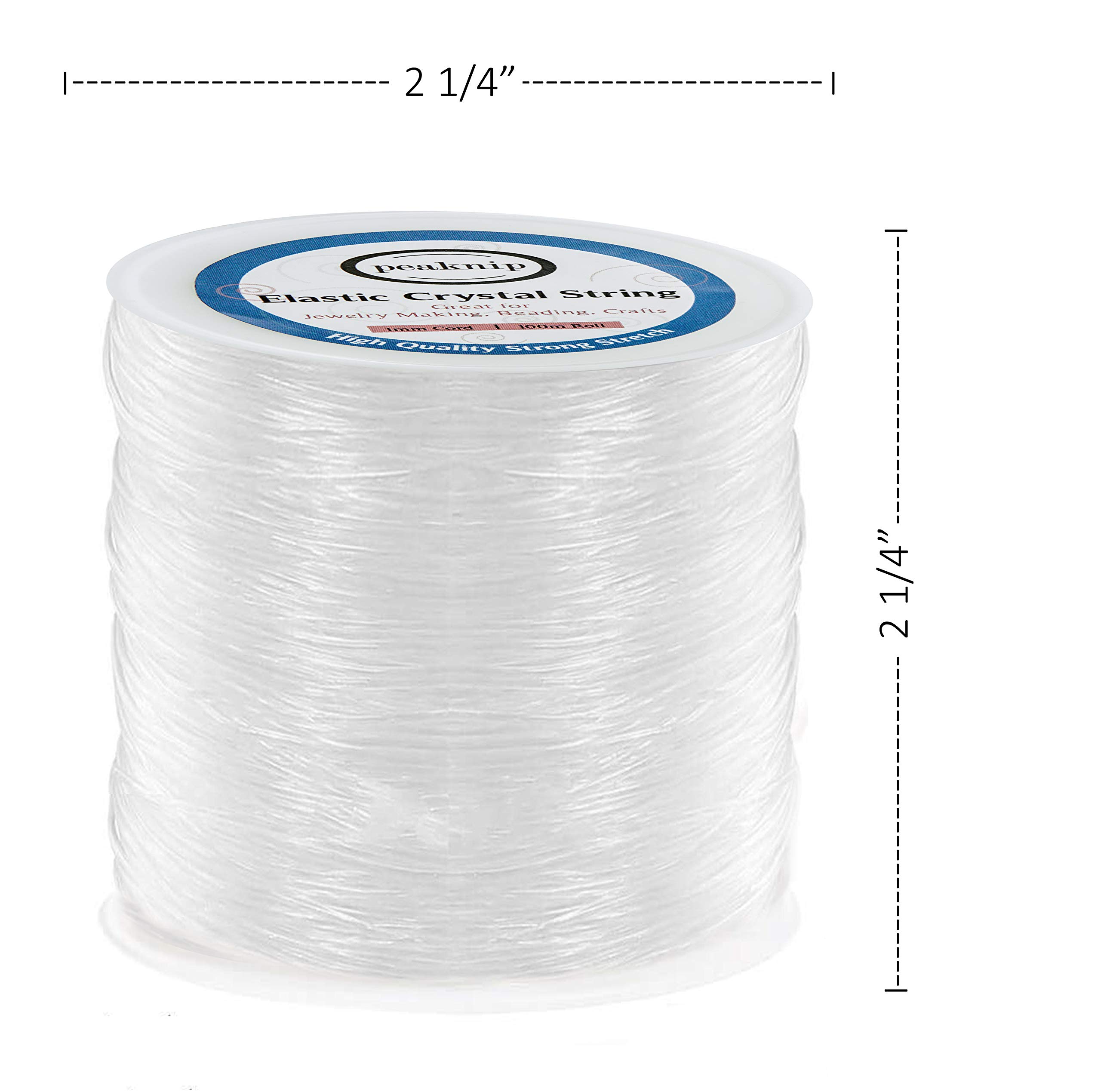 1mm Elastic Bracelet String - Elastic Cord for Necklace, Bracelet Beading and Jewelry Making - Strong and Stretchy (Clear)