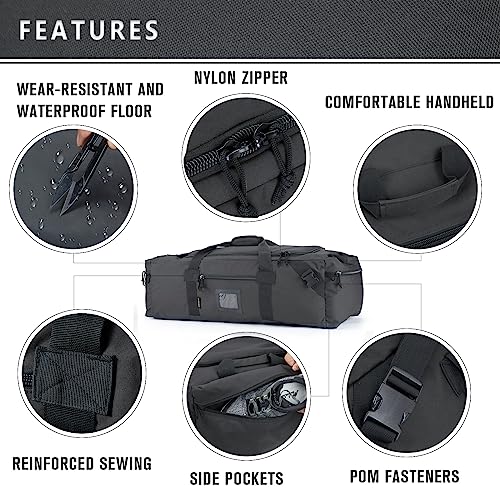 86l Large Duffel Bag For Travel, Gym & Sports - Water Repellent Polyester, Hidden Straps, Shoe Compartment - Perfect Luggage Duffle Bag Or Backpack For Men & Women