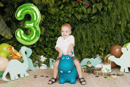 40 Inch Green Number 3 & Mini Dinosaur Balloon, 3rd 3 Years Old Birthday Decorations for Boy, Dinosaur Balloon for Three Rex Birthday Party Decorations, Large Number 13 for Party Decorations