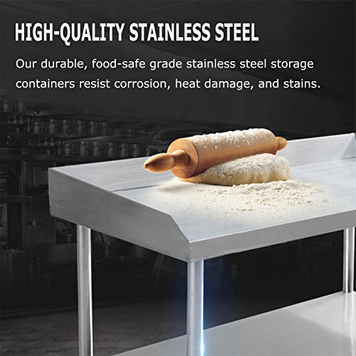 KITMA Stainless Steel Equipment Grill Stand with Undershelf for Restaurant - Heavy Duty Griddle Stand Table - 48x28 Inchesā¦
