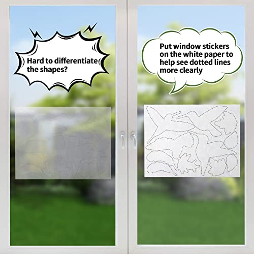 36 Pieces Window Decals for Bird Strikes, Window Clings Prevent Birds from Hitting Windows Suncatcher Stickers(Bird, Butterfly, Feather, Leaf)