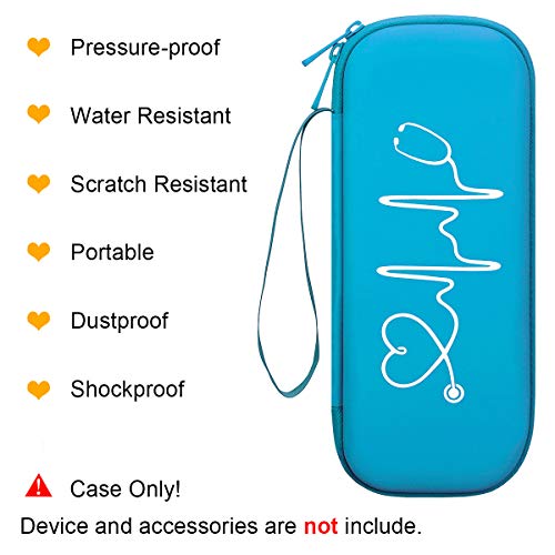 BOVKE Travel Stethoscope Case for 3M Littmann Classic III, Lightweight II S.E, MDF Acoustica Deluxe Stethoscope, Extra Room for Medical Scissors, LED Penlights and Nurse Accessories, Turquoise