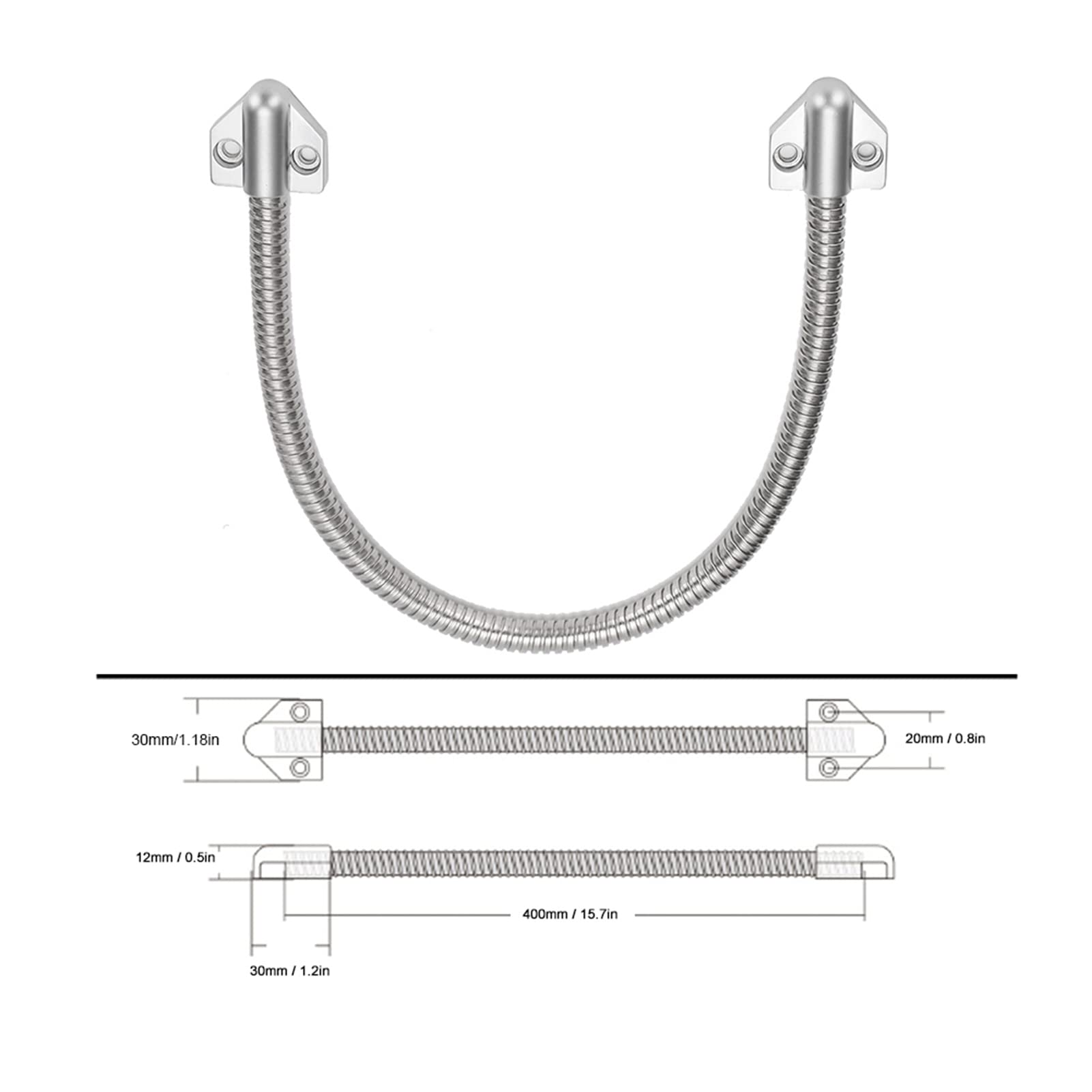 Armored Loop Power Transfer, Door Wire Conduit Flexible Gooseneck Door Cable Protector, Stainless Steel Exposed Mounting Sleeve, Access Wire Protector for Access Control System Video Line Door Lock