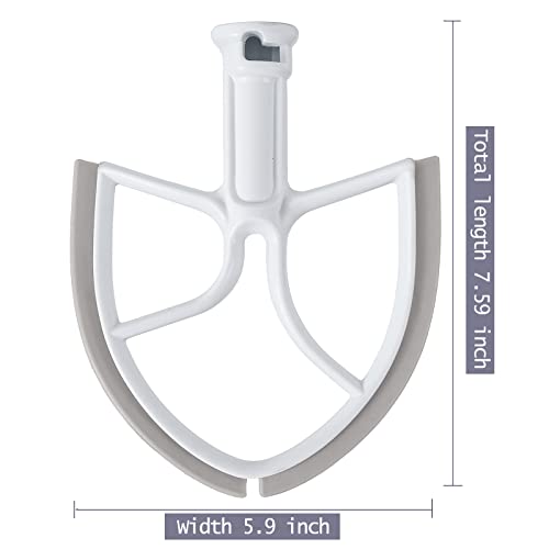 5QT Flex Edge Beater for KitchenAid Bowl-Lift Stand Mixer,5 Quart Flat Beater Paddle Replacement Asseccories Attachments with Flexible Silicone Edge Bowl Scraper