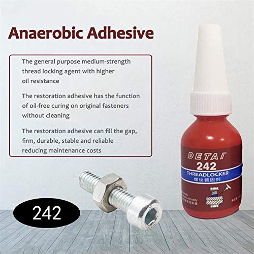 1pc 10g 242 Thread Seal Lock Glue Screw Blue Anaerobic Adhesive, Strength Anaerobic Oil Tolerant Threadlocker, for Bonding Various Metal Screws