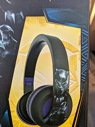 Black Panther Headphones, Adjustable Headband, Stereo Sound, 3.5Mm Jack, Wired Headphones, Tangle-Free, Volume Control, Foldable, Kids Headphones Over Ear for School Home Travel
