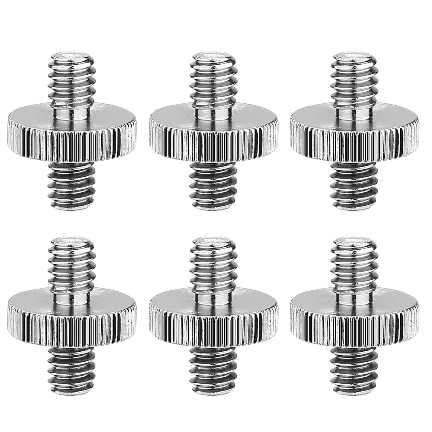 6 Pack International Standard 1/4"-20 Male to 1/4"-20 Male Threaded Tripod Screw Adapter Standard Tripod Mounting Thread Camera Screw Adapter Converter,Precision Made