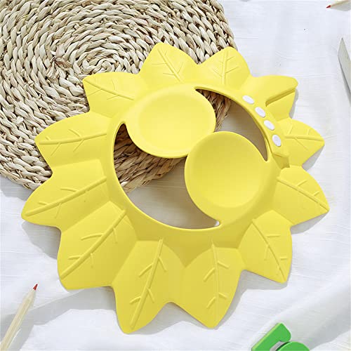 Baby Shower Cap for Washing Hair, Leaf Pattern Bath Hat for Ear & Eye Protection, Shampoo Visor Shield for Toddler Kids Child Infant (Blue), (908765)