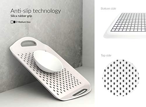 Bravi Kitchen 3PC Anti-Slip Food Serving Tray with Handles 17.9" + 15.7" + 13" Dinner Trays for Lap + Small Drink Tray | Breakfast Tray | Bed Tray | Food Tray | Lap Trays for Eating | Serving Trays