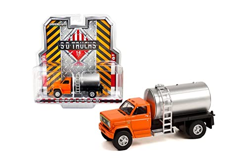 1982 Chevy C-60 Fertilizer Truck, Orange and Silver - Greenlight 45140A/48-1/64 Scale Diecast Replica
