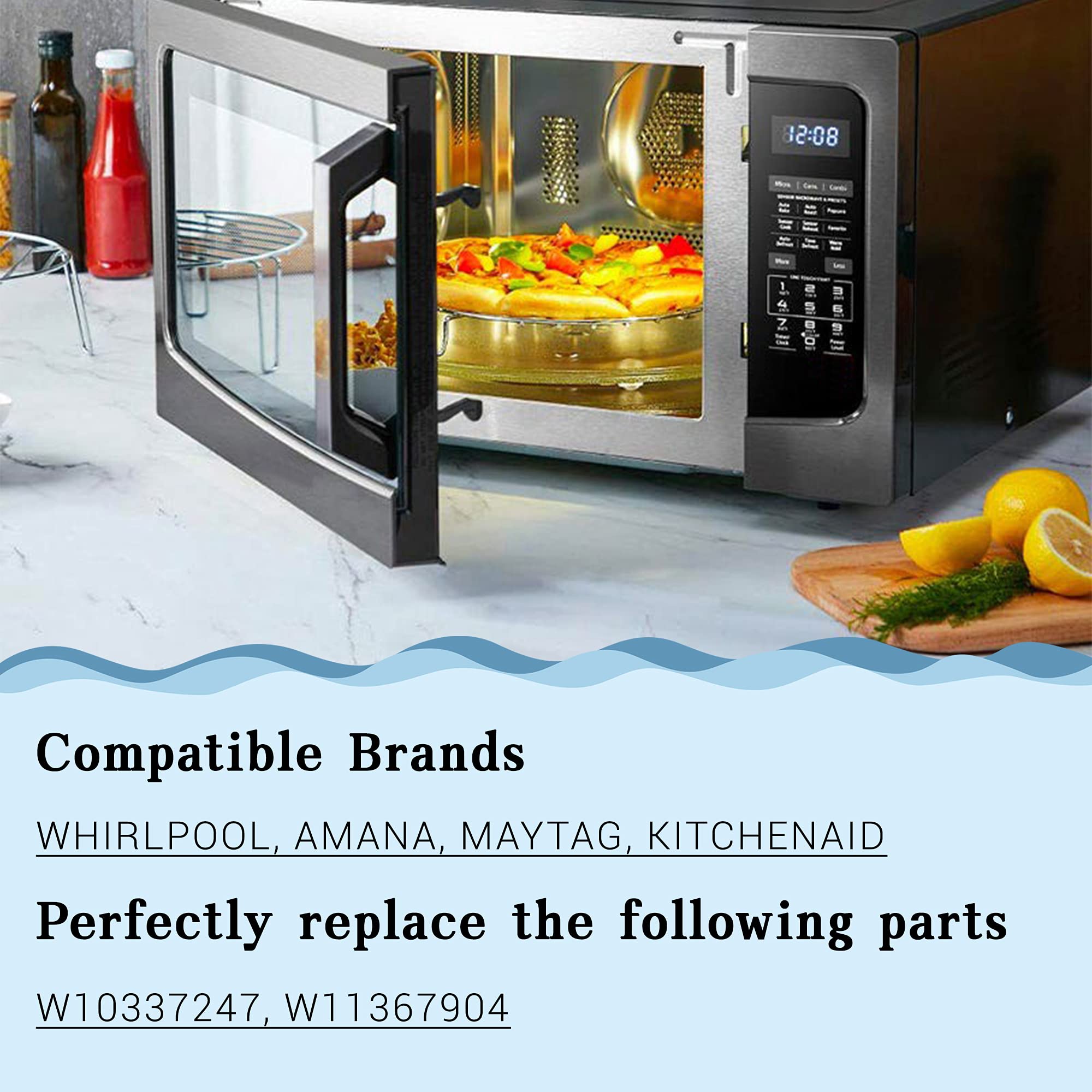 12" Microwave Plate Replacement, Compatible with Whirlpool Glass Turntable Tray, Equivalent to W10337247, W11367904