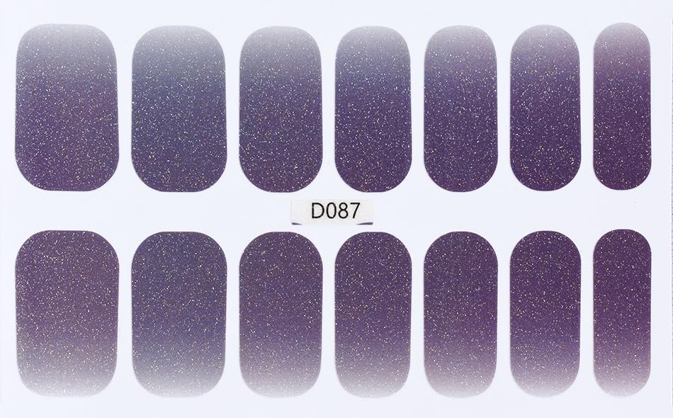 112 Pieces Thin Semi-Cured Gel Nail Strips Solid Full Wrap Nail Polish Strips Sticker Gradient Glitter Self Adhesive DIY Art Decals Strips for Women Girls DIY Craft Decoration Tips(8 Sheets).