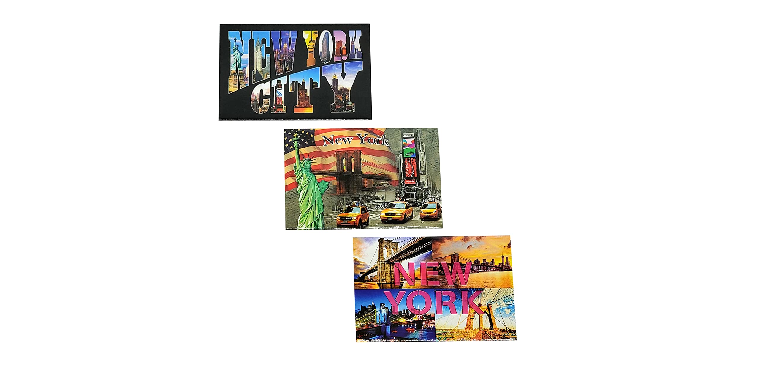 12 Set NYC (New York City) Large Photo Souvenir Fridge Magnets with Classic & Artistic Designs 2.5 x 3.5 inch – Pack of 12