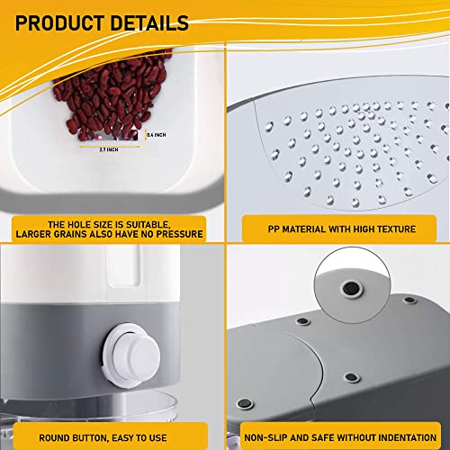 20 Lbs Rice Dispenser, Large Dry Food Container With Lid, Rice Storage Container With Measuring Cylinder, Cereal Dispenser Moisture Proof Household Food Dispenser Bucket, Kitchen Orgainzation Pantry Strore for Dry Food