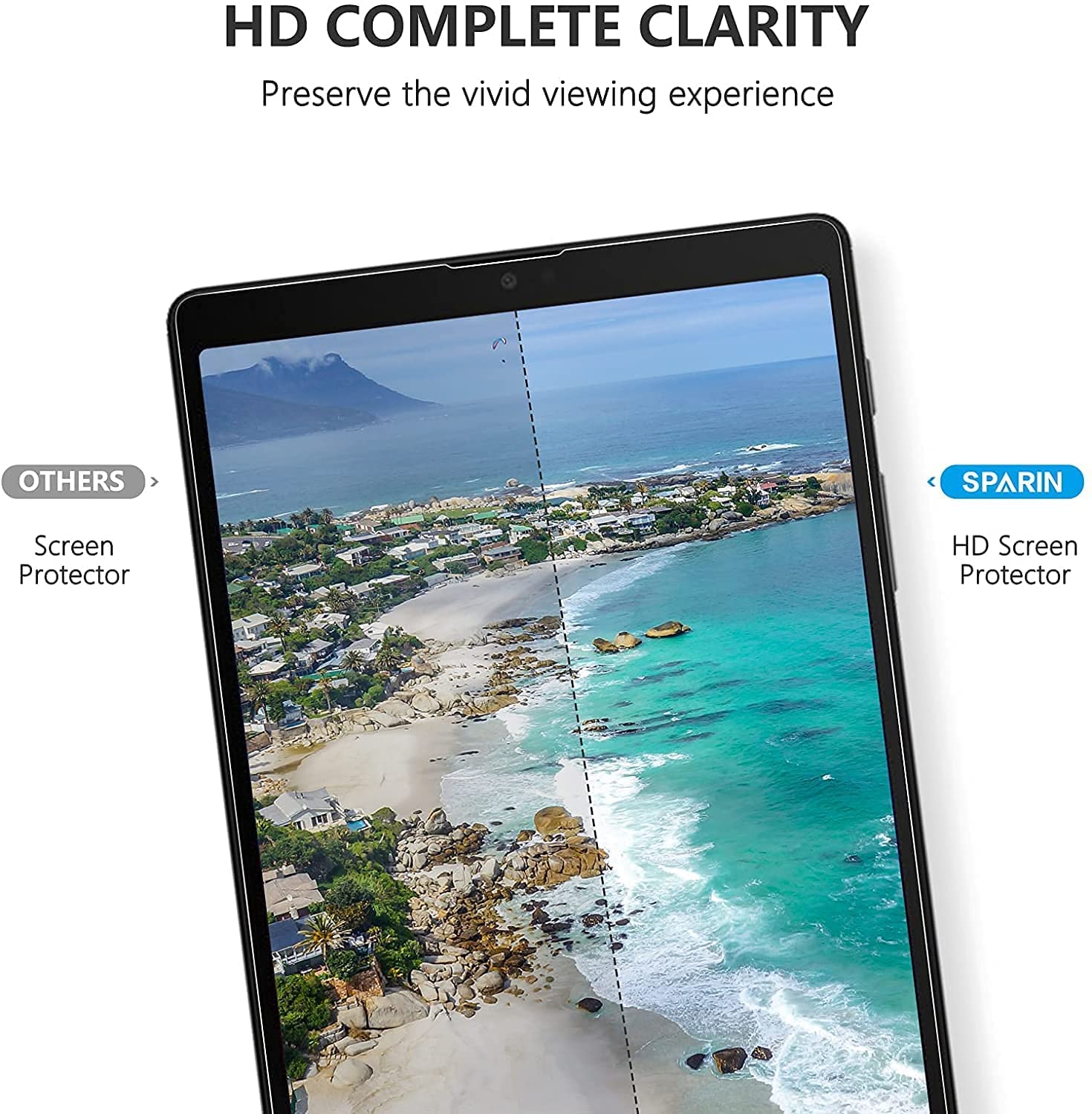 SPARIN 2 Pack Screen Protector for Samsung Galaxy Tab A7 Lite (SM-T220 / T225/T227), Tempered Glass Screen Protector for Galaxy Tab A7 Lite 8.7 Inch, Bubbles-Free