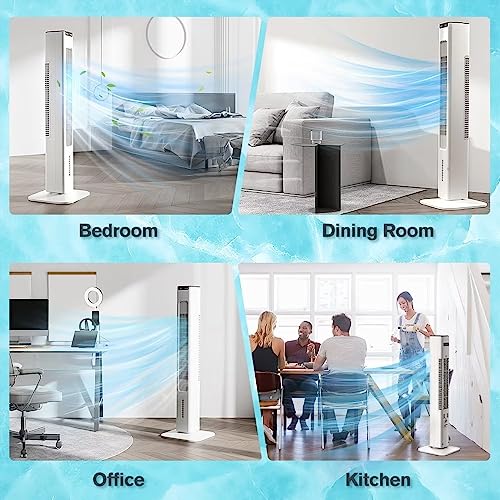 41'' Portable Air Conditioners, 3-1 Evaporative Air Cooler w/Remote, 15H Timer, 90° Swing, Portable AC with 1700ML Water Tank, 8 Ice Boxes, 3 Modes 3 Speeds Cooling Tower Fan For Room Home Office