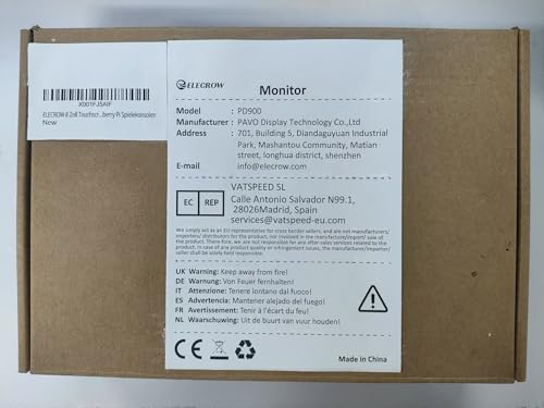 ELECROW 8 Inch Touchscreen Monitor Portable Screen HDMI-Compatible LCD Display 1280x800 Compatible with Raspberry Pi PC Jetson Nano Game Consoles